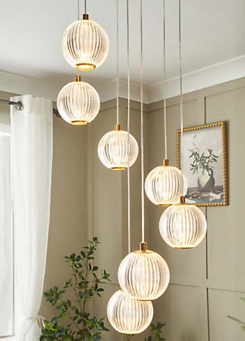 BHS Rimi Acrylic 7 Ball Cascading Ceiling Light with Integrated LED ...