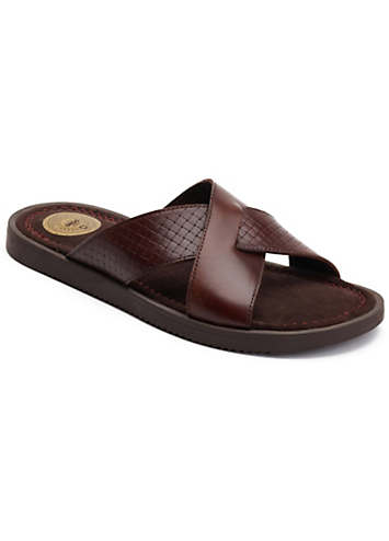 Base London Brown Astro Slip on Sandals | Grattan