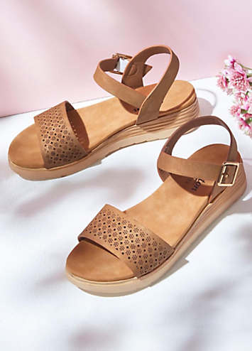 Cotton Traders Adjustable Laser Cut Sandals | Grattan