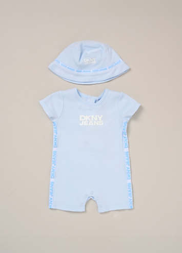 DKNY Kids 2-Piece Baby Romper & Hat Outfit Set | Grattan