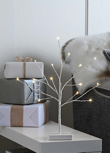 Festive Pre-lit Microlight Tree in White | Grattan