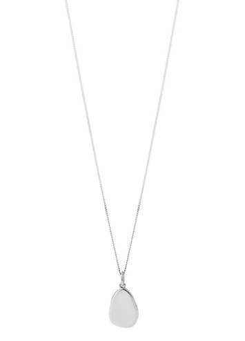 Fiorelli Silver Organic Shaped Tag Pendant with Textured Edge | Grattan