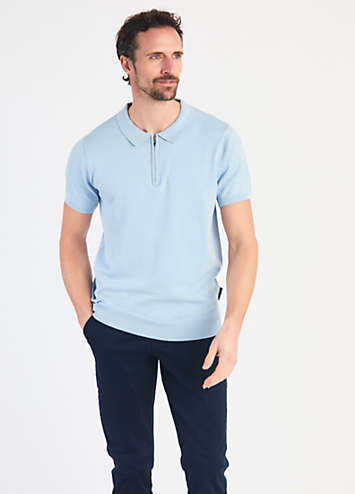 French Connection Half Zip Short Sleeve Polo Shirt | Grattan