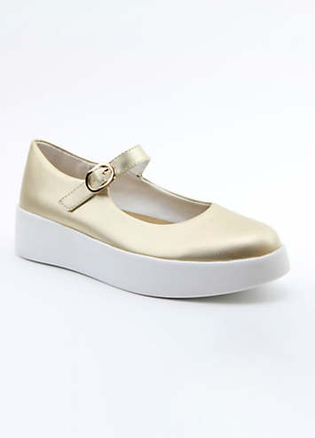 Heavenly Feet Gold Logan Shoes | Grattan