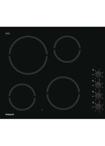 Hotpoint 60 cm Ceramic Electrical Hob with Side Dial Control HR 620 R H ...