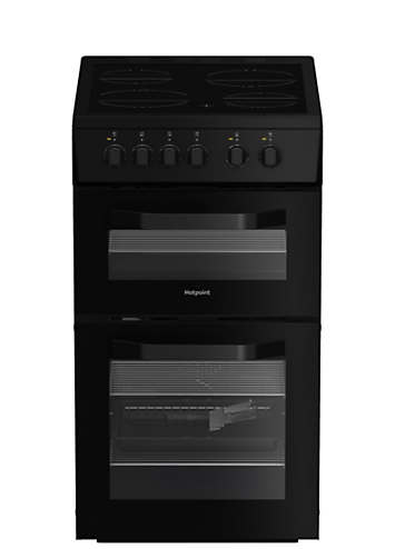 Hotpoint HTE5VCB 50cm Electric Twin Cooker with Ceramic Hob - Black ...
