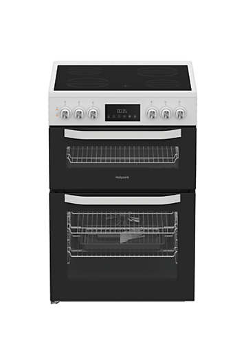 Hotpoint HTE6VDCW 60cm Electric Twin Cooker with Multiflow - White ...