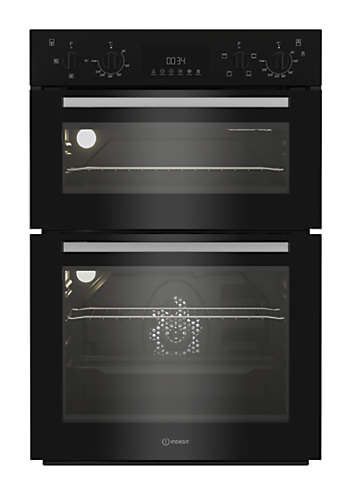 Indesit DII 10D B Built-in Electric Double Oven - Black | Grattan