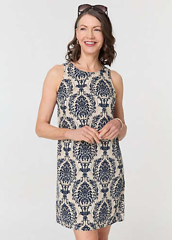 Izabel London Baroque Print Sleeveless Mini Dress | Grattan