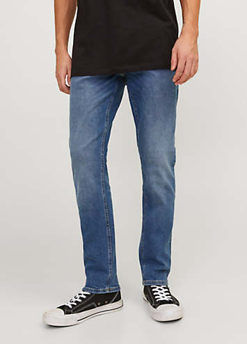 Jack & Jones Glenn Blue Wash Slim Jeans | Grattan