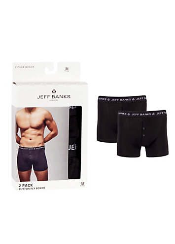 Jeff Banks Pack of 2 Button Fly Boxers | Grattan