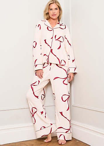 Jim Jam The Label Bow Print Pyjamas | Grattan