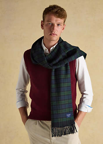 Joules Langtree Check Green Scarf | Grattan