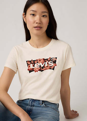 Levi’s LSE The Perfect Off White Logo Crew Neck T-Shirt | Grattan