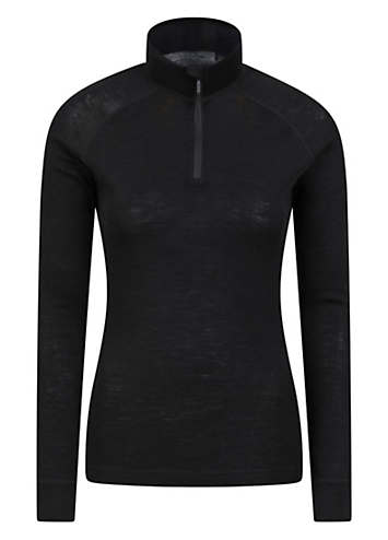 Mountain Warehouse Merino Wool Zip Neck Thermal Top | Grattan