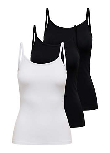 Only Pack of 3 Spaghetti Tank Tops | Grattan