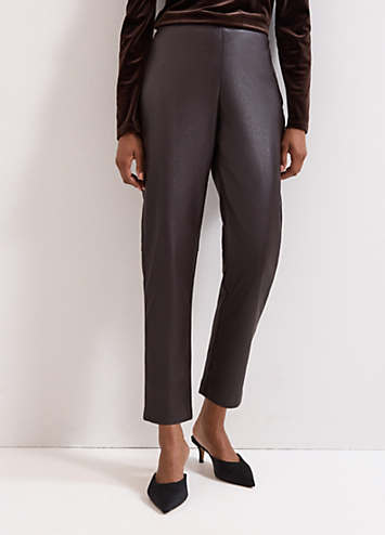 Phase Eight Mya PU Crop Trousers | Grattan