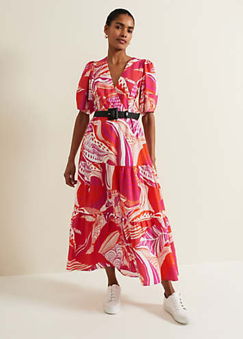 Phase Eight Tilda Red Midi Dress | Grattan