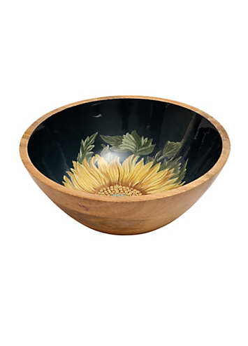 RHS Sunflower Mango Wood Bowl | Grattan
