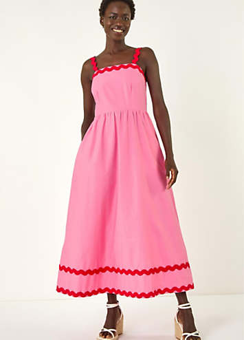 Roman Originals Contrast Ric Rac Midi Dress | Grattan