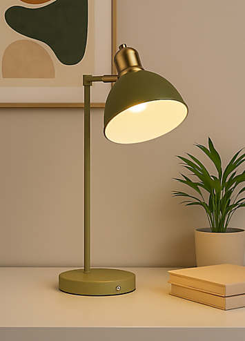 Searchlight Luna Rechargeable LED Olive Desk Lamp | Grattan