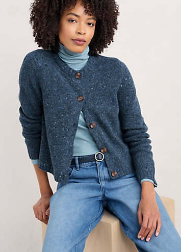 Seasalt Cornwall Blue Dawson Pick Merino Cardigan | Grattan