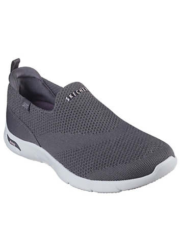 Skechers Arch Fit Refine Iris Charcoal Knit Trainers | Grattan