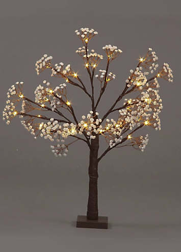 Snowtime LED 60cm Brown Christmas Tree with Flowers | Grattan