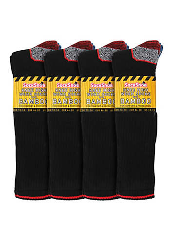 Sock Snob Men’s Knee High Bamboo Work Socks For Steel Toe Boots - Anti ...