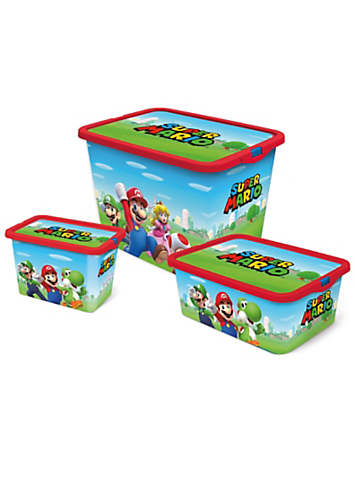Super Mario Set Of 3 Super Mario Storage Boxes | Grattan