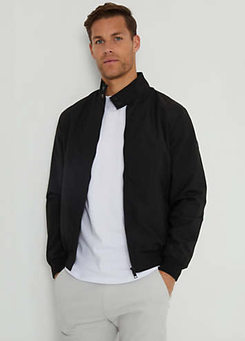 Threadbare Black Showerproof Harrington Style Jacket | Grattan