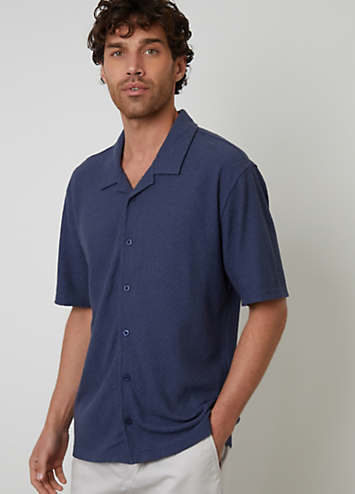 Threadbare Relaxed Fit Textured Revere Collar Shirt | Grattan