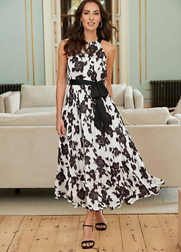 Together Mono Print Satin Dress | Grattan