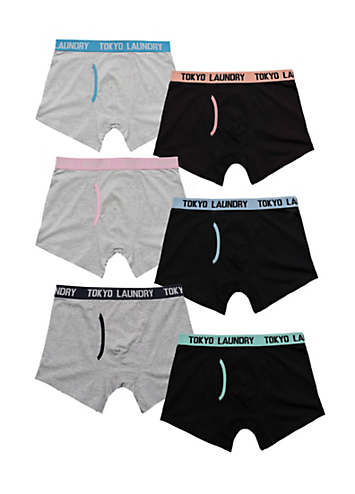 Tokyo Laundry Pack of 6 Cotton Boxers | Grattan