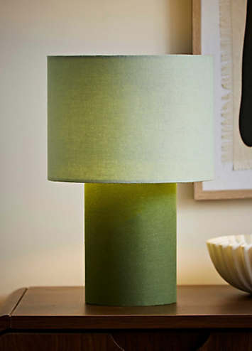 ValueLights Bobby Green Fabric Table Lamp | Grattan