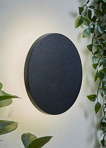 ValueLights Chad Backlit Circle IP65 Integrated LED Outdoor Wall Light ...