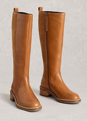 White Stuff Serena Leather Knee High Boots | Grattan