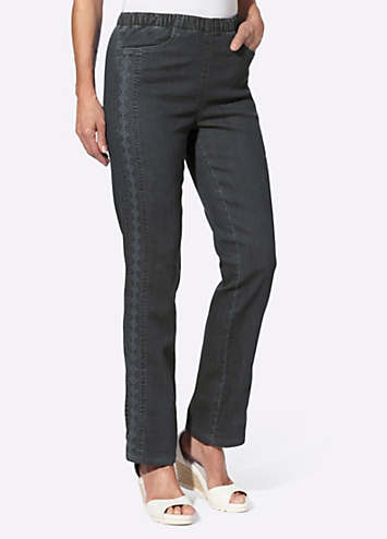 Witt Side Embroidered Elasticated Waist Jeans | Grattan