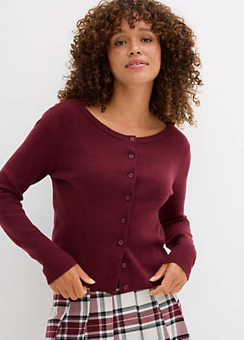 bonprix Smooth Knit Cropped Cardigan | Grattan