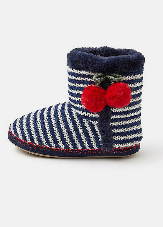 Accessorize Cherry Stripe Slipper Boots | Grattan