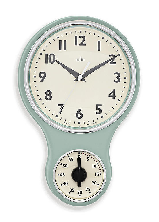 Acctim Kitchen Time Wall Clock - Sage | Grattan