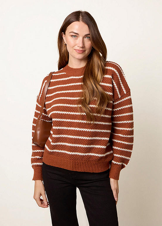 Blue Vanilla Textured Stripe Jumper | Grattan