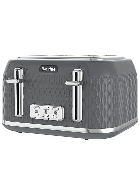 Breville Curve Collection 4 Slice Toaster - Grey & Chrome | Grattan