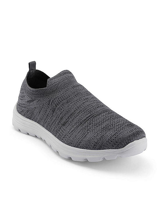 Cotton Traders Grey Memorylite Slip-On Trainers | Grattan