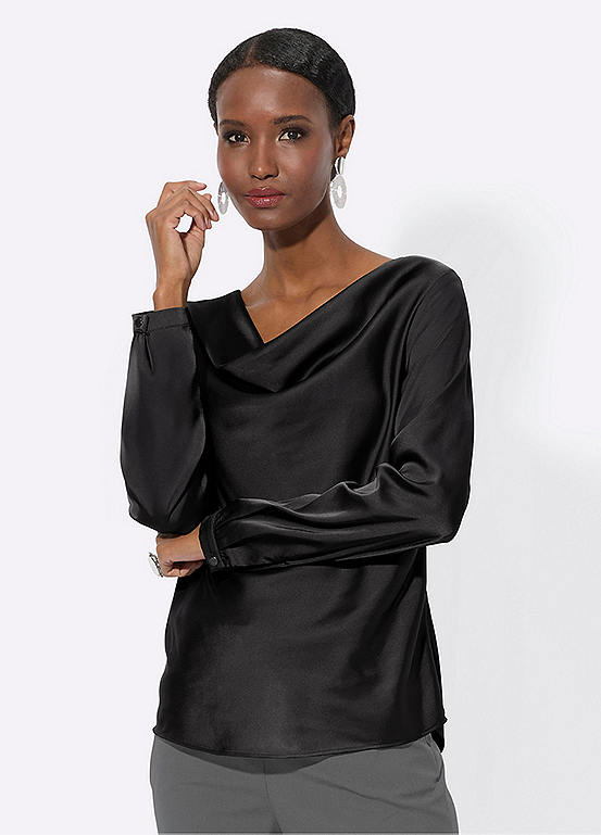 Creation L Satin Waterfall Neck Blouse | Grattan