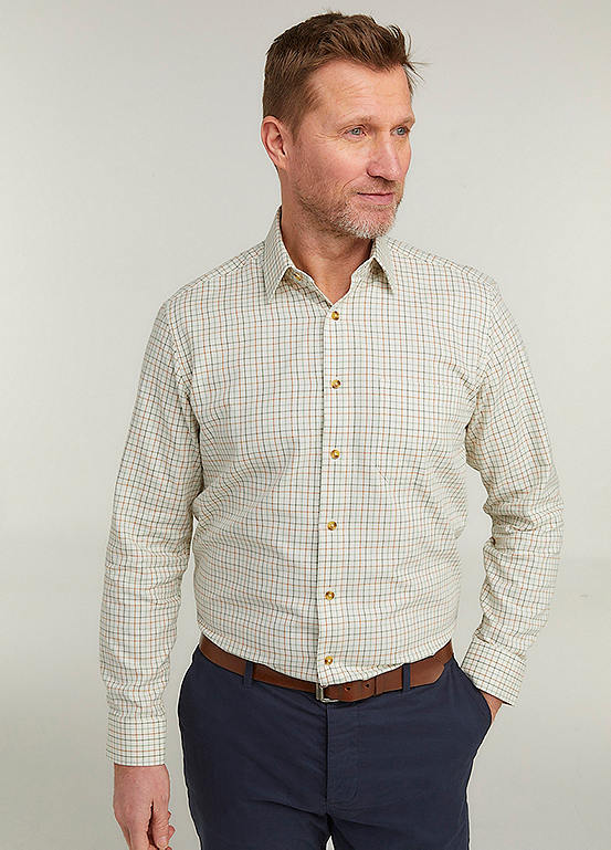 Double Two Green Tattersall Check Warm Handle Shirt | Grattan