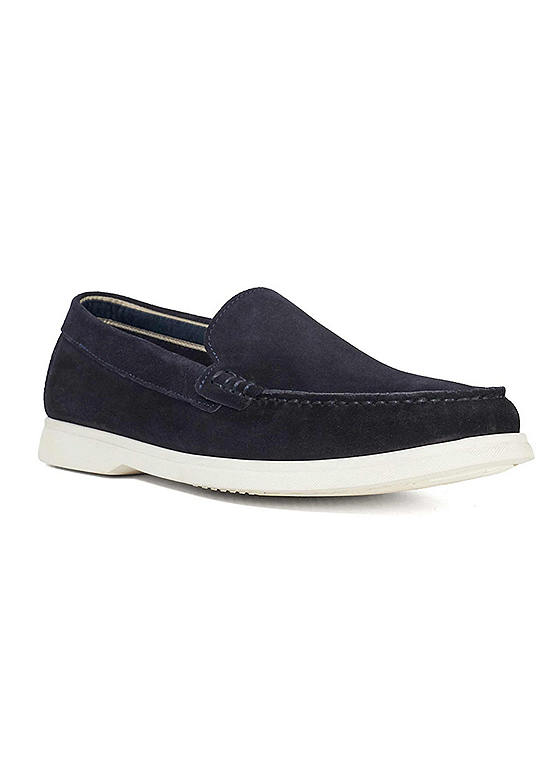 Dune London Navy Wide Fit Bufton Loafers | Grattan