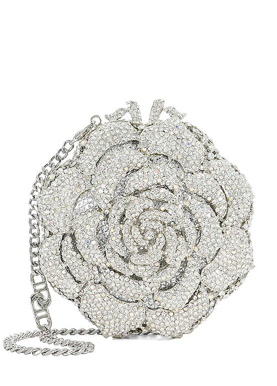 Dune London Silver Bling Clutch Bag | Grattan