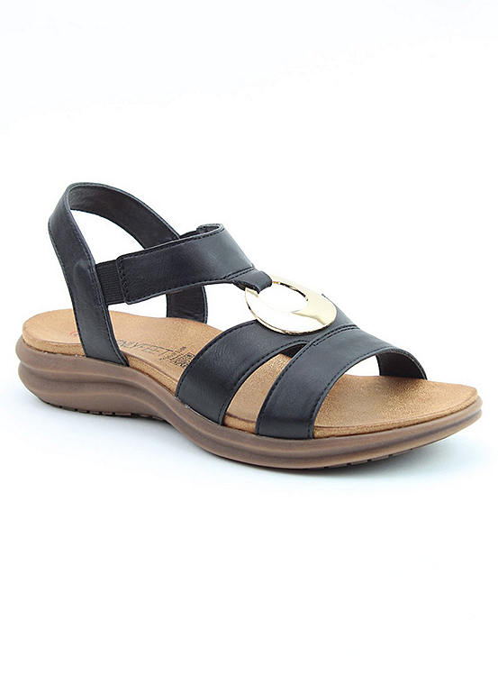 Heavenly Feet Trace Black Sandals | Grattan