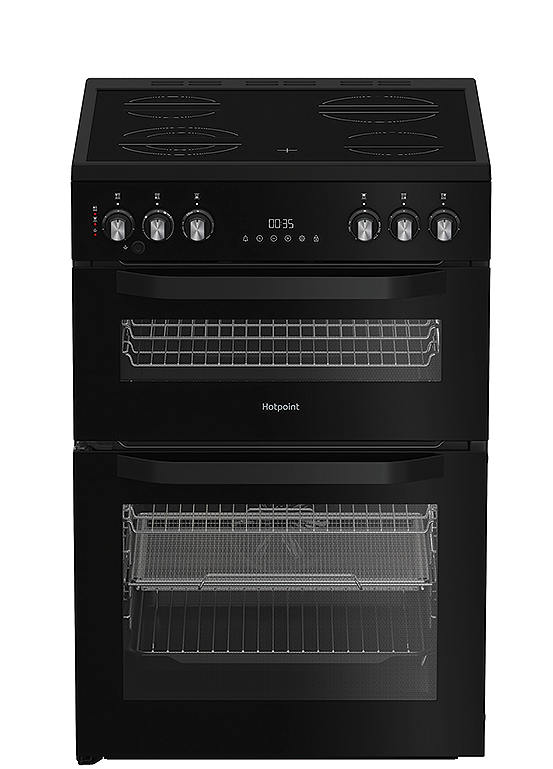 Hotpoint HDE6VDCASB1 60cm Electric Double Cooker with Air Fry - Black ...